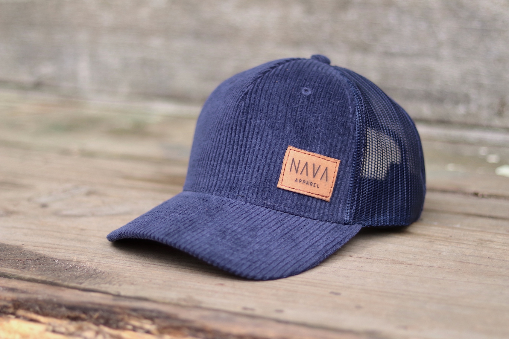 Navy Corduroy Trucker Cap - NAVA APPAREL SA